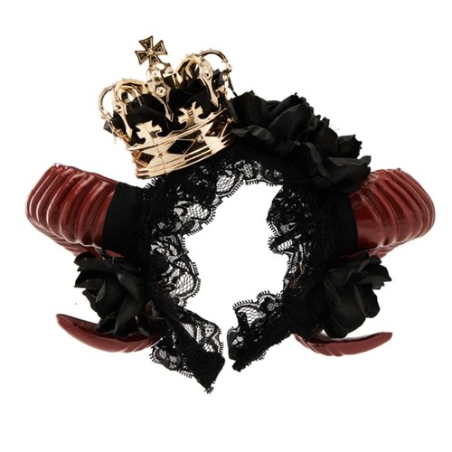 Gothics Devil Horn Hairband Lace Flower Headband Girl Halloween Party ...