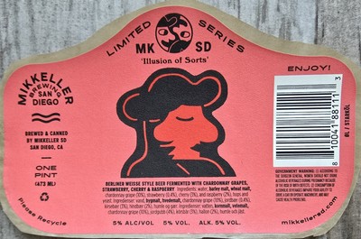 Mikkeller Brewing Illusion Of Sorts Berliner Collectible Beer Sticker ...