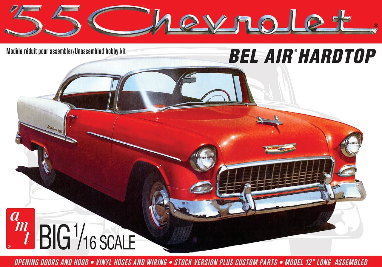AMT 1452 '55 Chevrolet Bel Air Hardtop 1/16 model kit | eBay