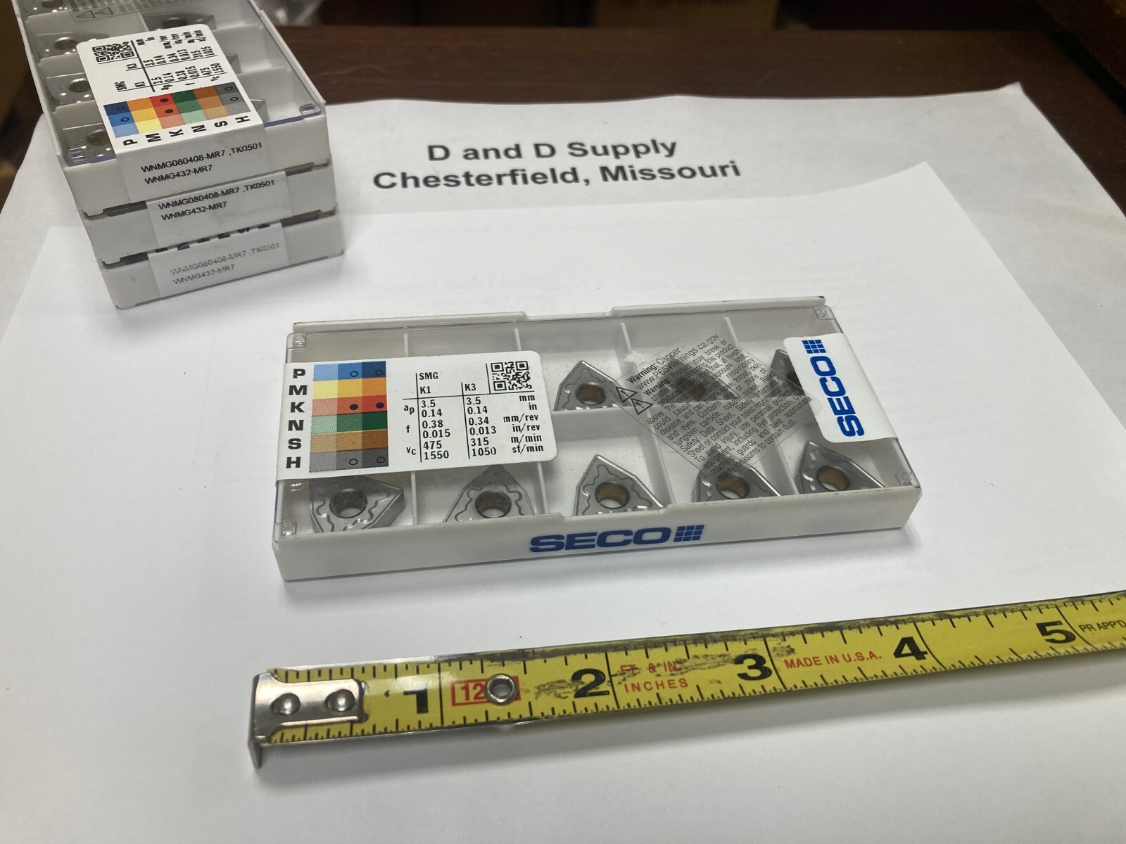 Pack of 10, SECO 03064464, WNMG080408-MR7 TK0501, Carbide Inserts ...