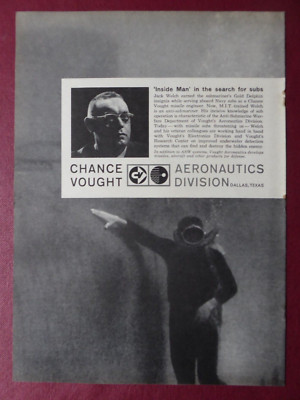 11/1960 PUB VOUGHT AERONAUTICS JACK WELSH SUBMARINER GOLD DAUPHIN ASW ...
