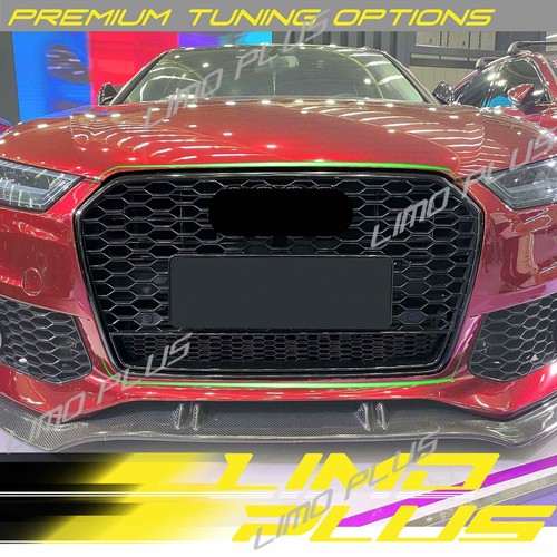 RS6 Style Glossy Black Front Honeycomb Grille Mesh Grill For Audi A6 C7 ...