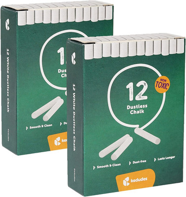 White Chalkboard Chalk - 24 Non-Toxic Chalks for Chalkboard - 2 Packs ...