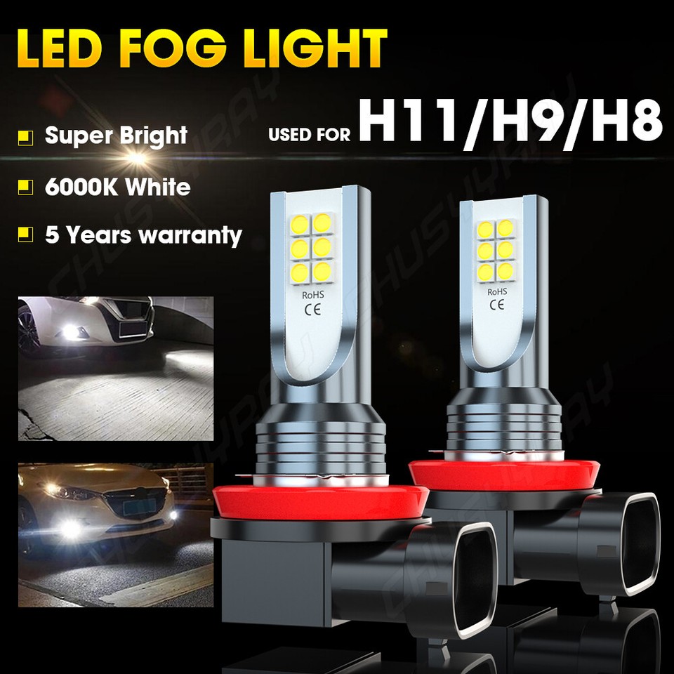 9005 H11 LED Headlight KIT Combo Bulbs 10000K High&Low Beam Super ...