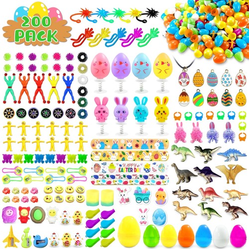200 Packs Prefilled Easter Eggs with Toys Inside - Pre Filled Stuffed ...