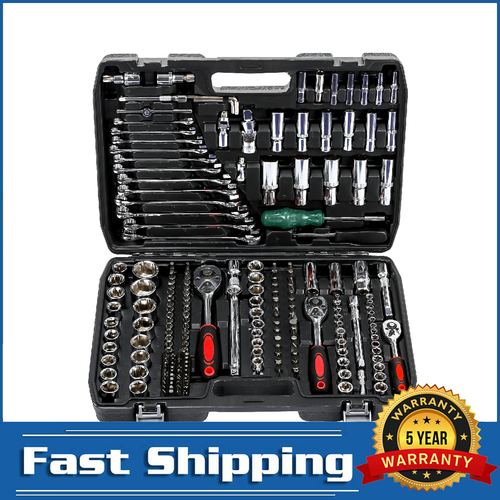 Professional 216 Pcs Socket Set 1/2" 3/8" 1/4" Ratchet Spanners Large ...