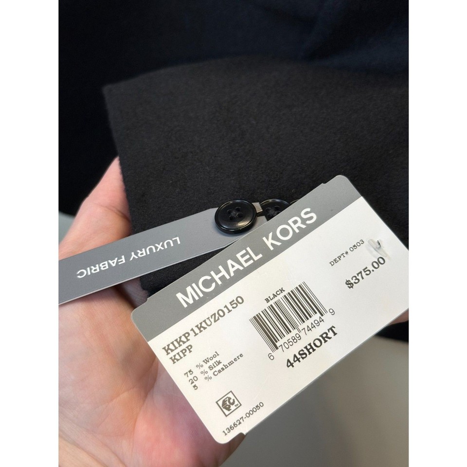 Michael Kors Kipp Sport Coat Men's 44S Black Wool Classic Fit Luxury ...