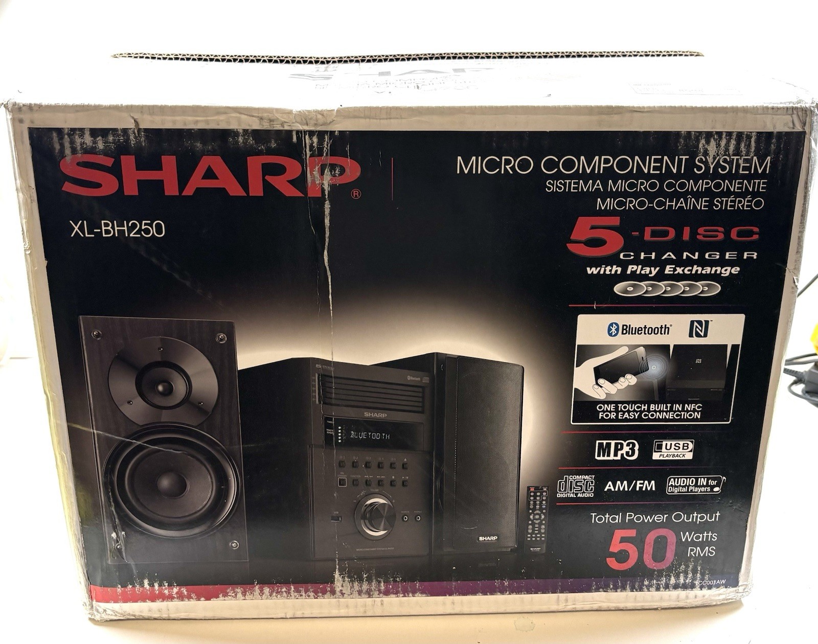 Sharp XL-BH250 Micro Component System 5 Disc CD Changer Radio Bluetooth ...