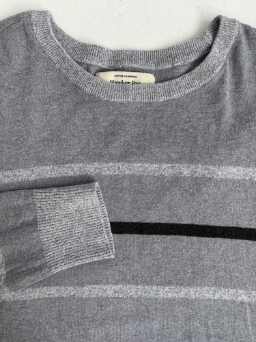 Hawker Rye Men's Large Gray Striped Cotton Cashmere Lightweight Knit ...