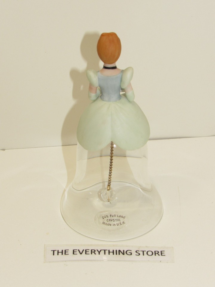 DISNEY PRINCESS PASTEL HAND PAINTED CINDERELLA CRYSTAL BELL PREOWNED ...