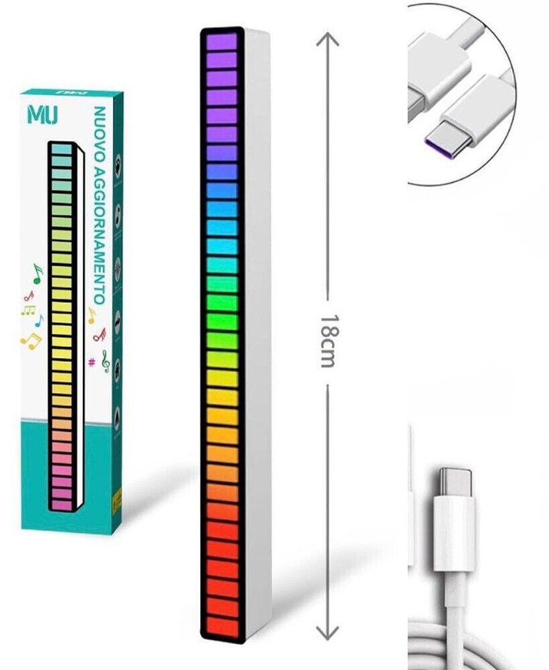 Barra Brillante 32 LED RGB Colorido USB C Play Mat Music Danza Ritmata ...