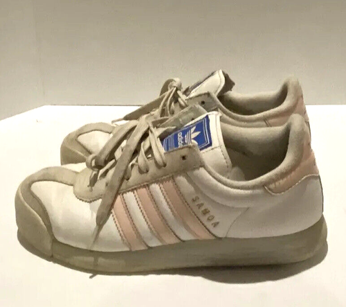 Adidas Womens Samoa Shoes White Salmon Pink Size 8 1/2 8.5 M PYV 702001 ...