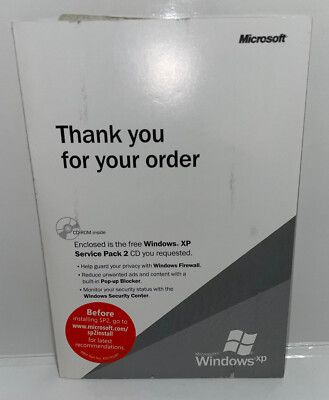 Microsoft Windows XP Service Pack 2 CD SP2 Mailer Mail Order -HTF | eBay