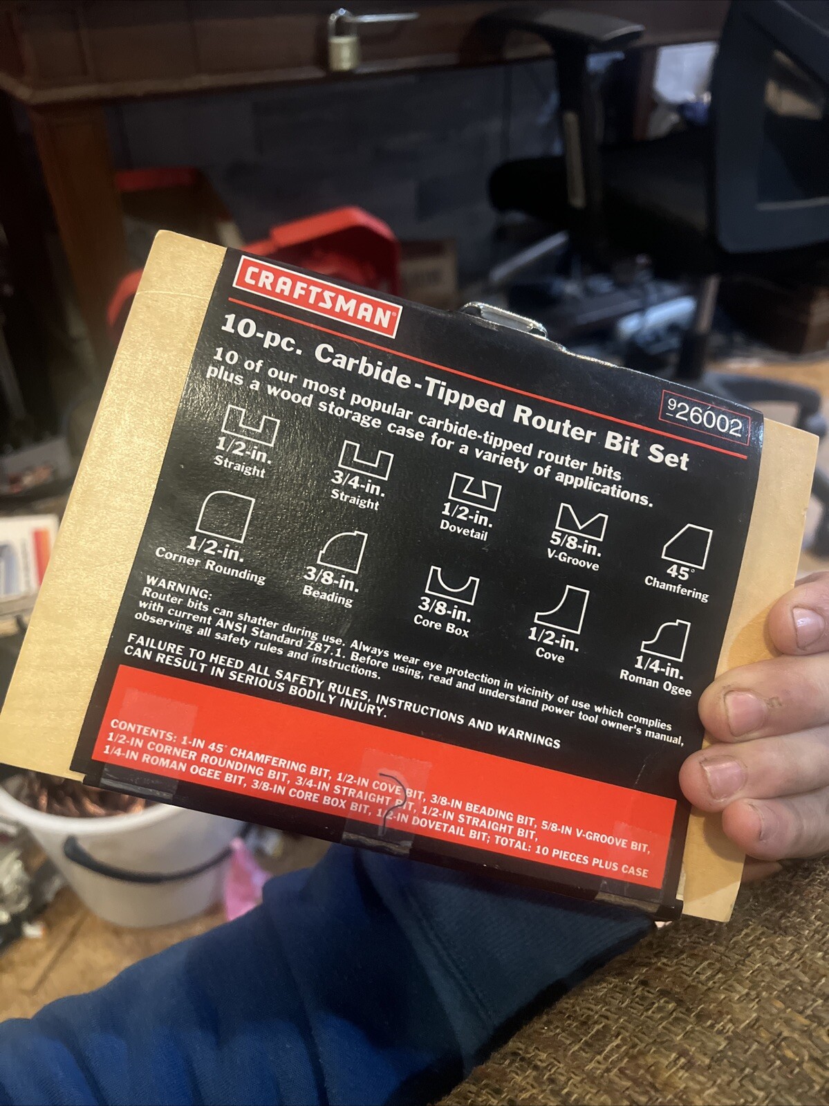 Craftsman 10 PC Carbide Tipped Router Bit Set 26002 for sale online | eBay