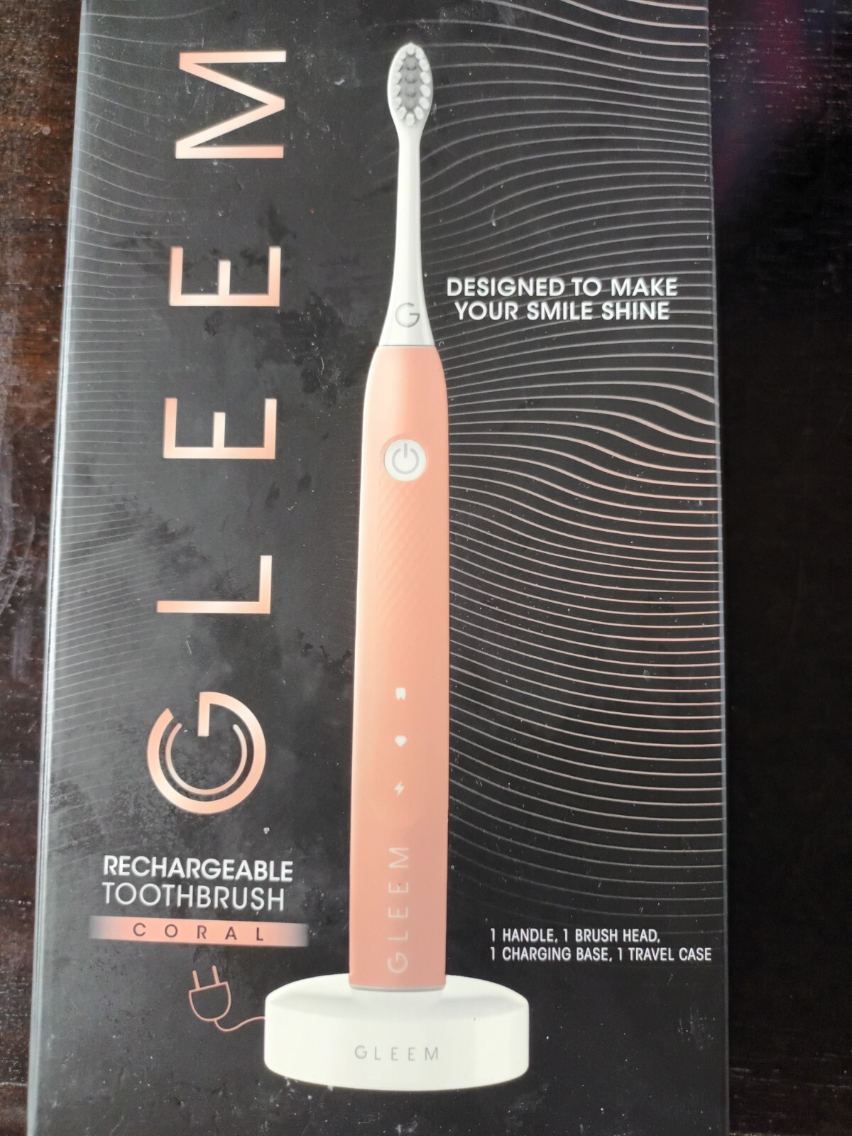 Gleem Rechargeable Electric Toothbrush SLATE, Sonic Bristle Vibrations ...
