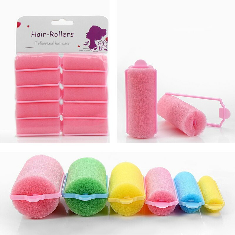 3 Packs Sponge Hair Rollers Foam Curlers with Buckle Soft Pillar ...