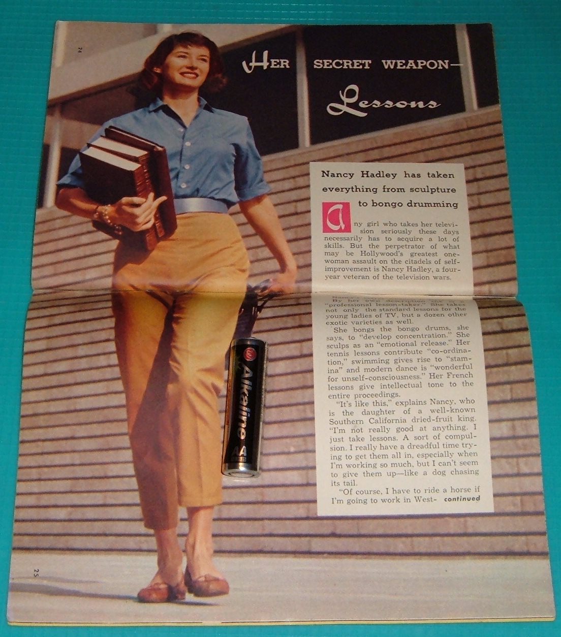 1959 TV ARTICLE~ACTRESS NANCY HADLEY~DAUGHTER OF CALIFORNIA DRIED FRUIT ...