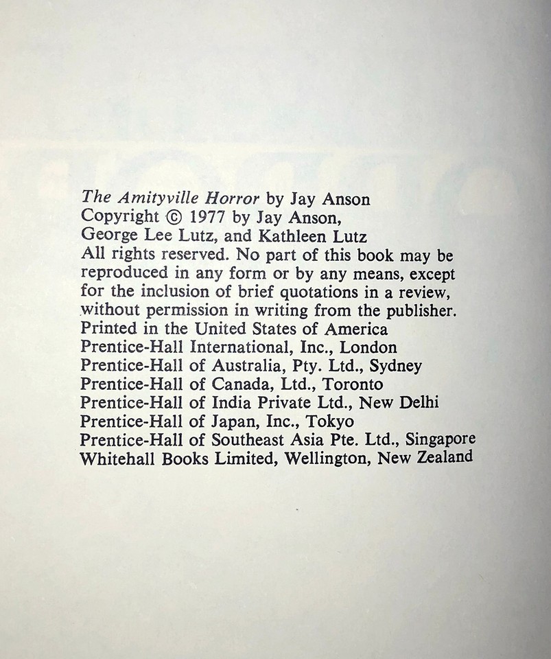 The Amityville Horror by Jay Anson, 1977 Book Club Ed. Hardcover VG ...