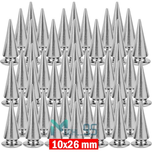 200PC 26mm Silver Spots Cone Screw Metal Studs Leather Craft Rivet ...