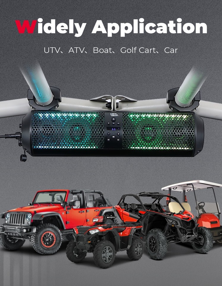 18in ATV UTV RGB Sound Bar Bluetooth Wireless Speaker System For ...