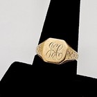 J.R.WOOD ART NOUVEAU 14K SOLID GOLD 'JC' SIGNET RING,8.5 | eBay