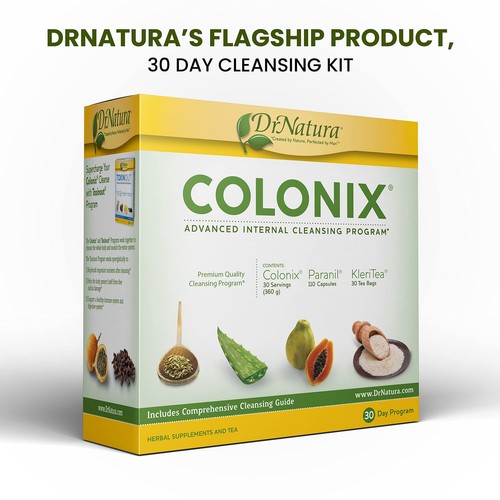 DrNatura Colonix Kit Whole Psyllium Husk Powder for Colon Cleanse, 30 ...