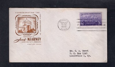 US FDC 3¢ SC # 970 100th ANNIV. MILITARY BLOCKHOUSE at FORT KEARNEY ...