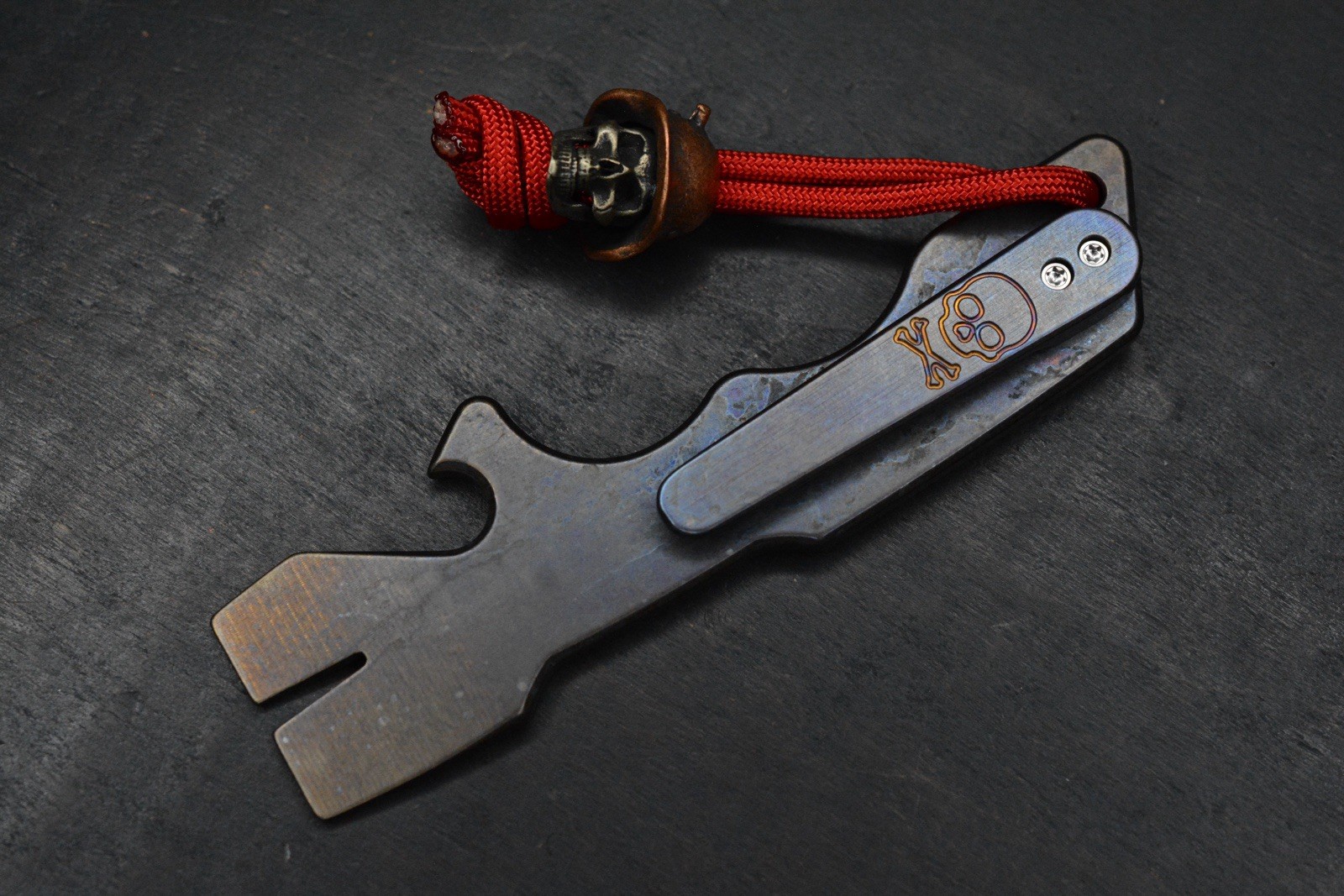 NEW ATTN 2 DETAIL MK3 Anodized Ti Pry Bar #2 w/Brz Soldier Bead Re ...