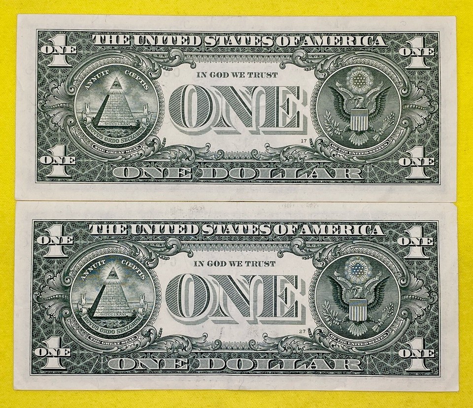 TRINARY (Lot Of FOUR) 1s 2s 3s 4s 5s 6s 7s Fancy Serial Number One ...