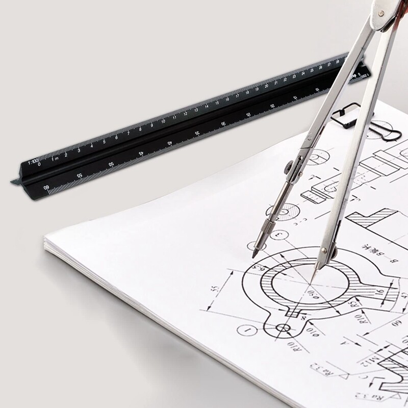 Architekturlineal 30 Cm Aluminium Dreikantlineal Verschiedene MaßStäBe ...