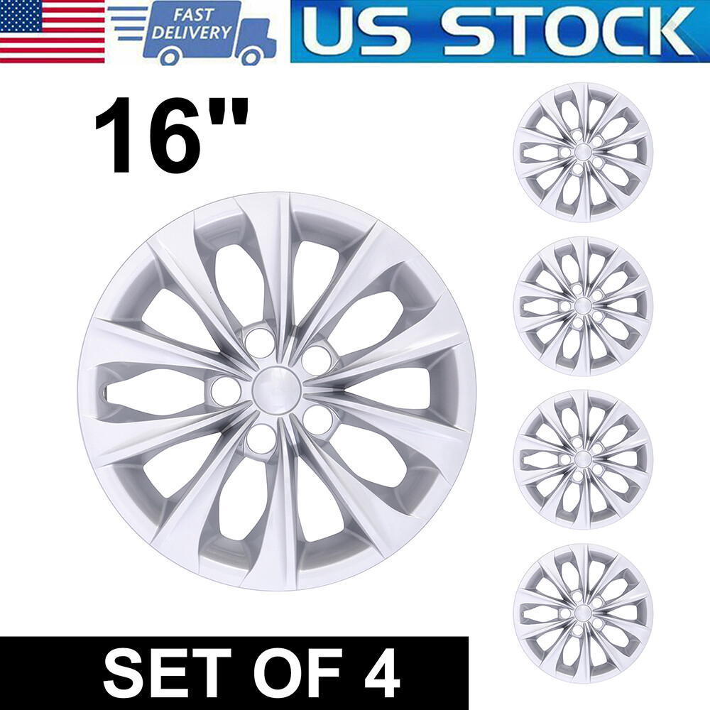 4X 16" Silver Hubcaps Rim Wheel Covers Fit 15-18 TOYOTA CAMRY L LE ABS ...