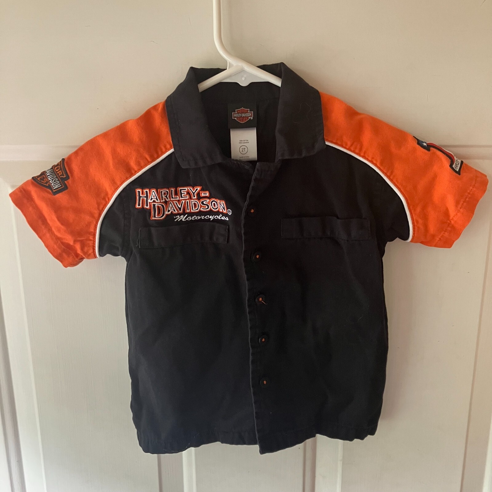 Harley Davidson Motorcycles - Button up, Size 2C, Bla… - Gem