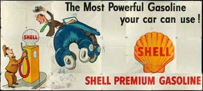 SHELL GASOLINE RARE ORIGINAL BILLBOARD ADVERTISING POSTER c9'x20.' | eBay