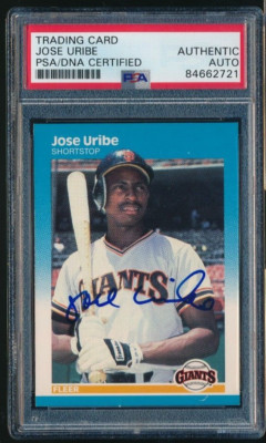1987 Fleer #286 Jose Uribe signed auto autograph PSA/DNA deceased very ...