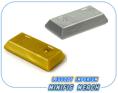 LEGO Silver & Gold Bullion minifigure ingots bars - 2x - Minifig Merch ...