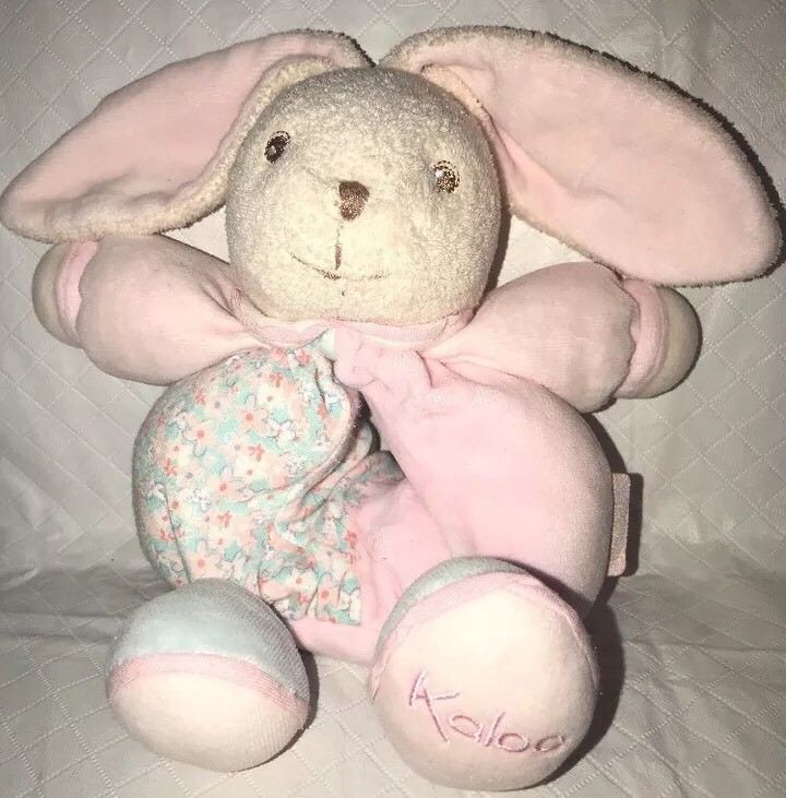 KALOO UNDER-STUFFED CHUBBY PLUME Plush Pale Pink Baby Bunny Grab Hold ...