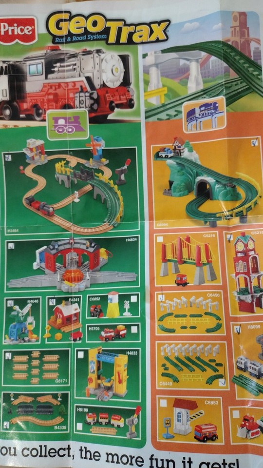 Vintage Fisher Price GeoTrax Train Set, Fisher Price GeoTrax Lot, Toy ...