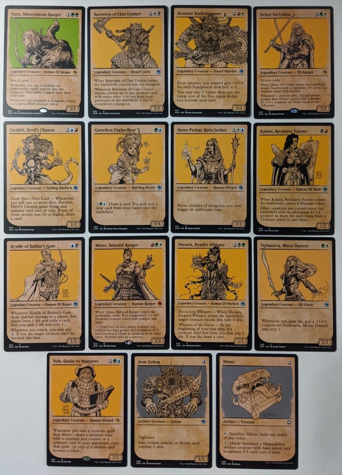 Adventures in Forgotten Realms SHOWCASE MTG Full Set 51 Card Magic the ...