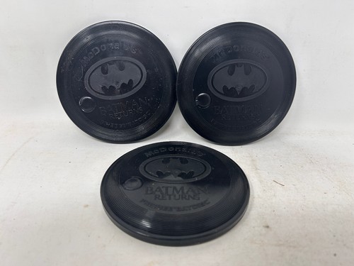 3 Vintage 1992 McDonalds DC Batman Returns Black Plastic Frisbee ...
