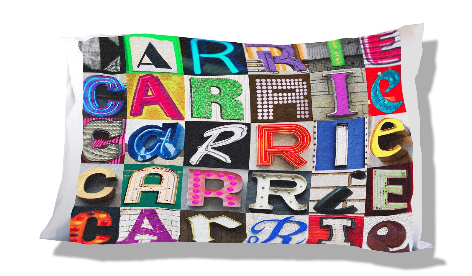 CARRIE Personalized Pillowcase featuring the name in photos of sign ...