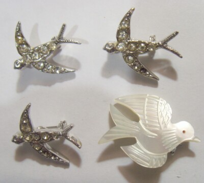 1930s Antique 4 religious swallows peace dove Lapel pins lot 53885 | eBay