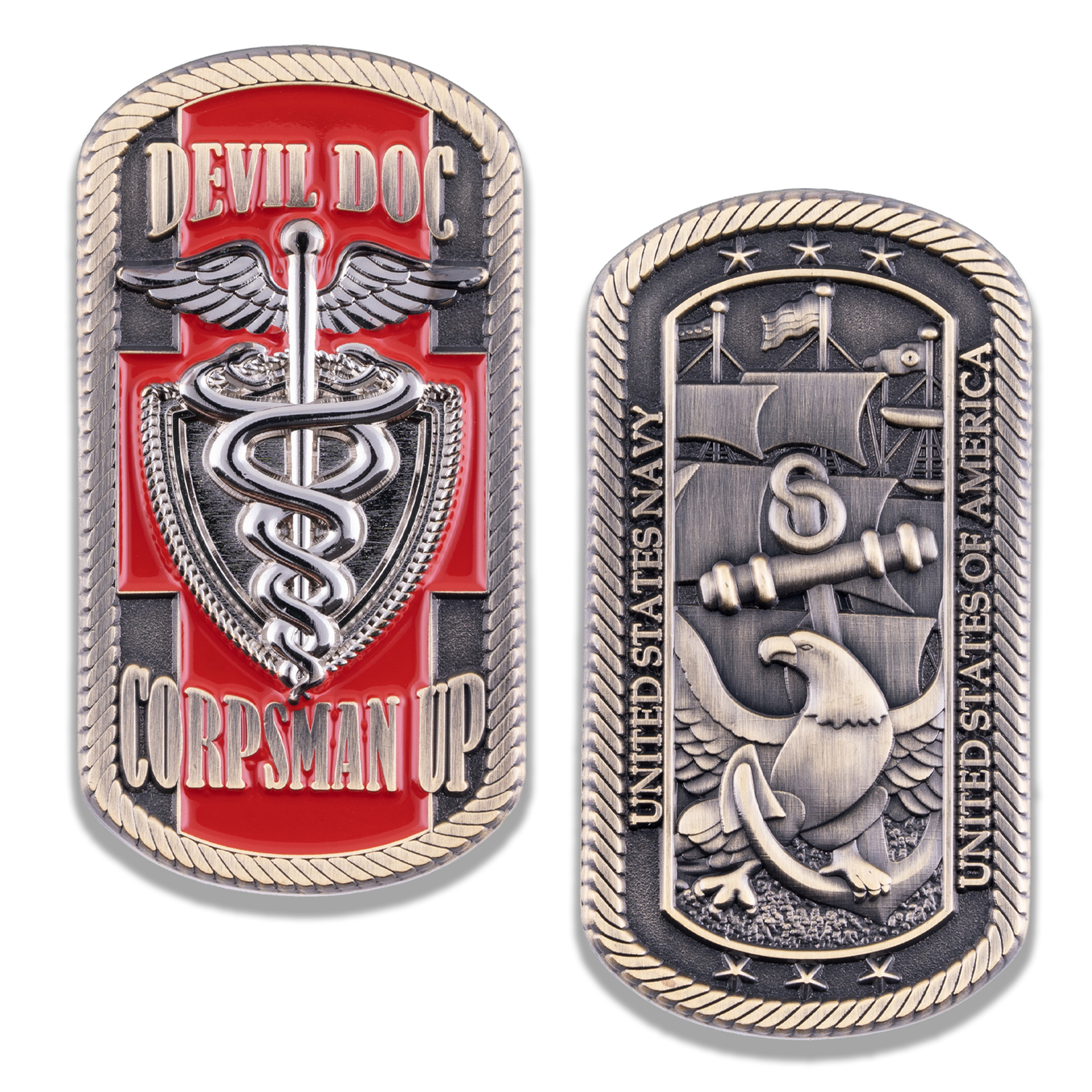 Navy Corpsman Up Challenge Coin (Dog Tag Shape) | eBay
