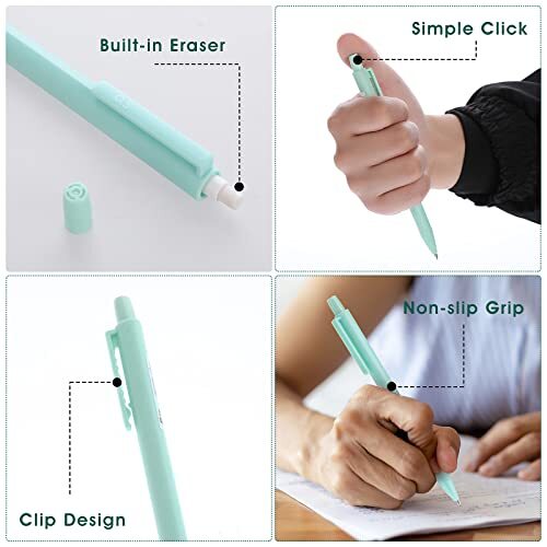 6PCS Pastel Mechanical Pencil Set Cute Mechanical Pencils 0.5 mm ...