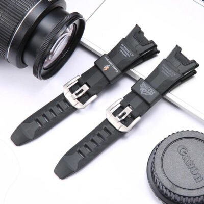 Black Rubber Watch Band Strap For Casio PRW1300 PAW1300 PRG110Y + Tool ...