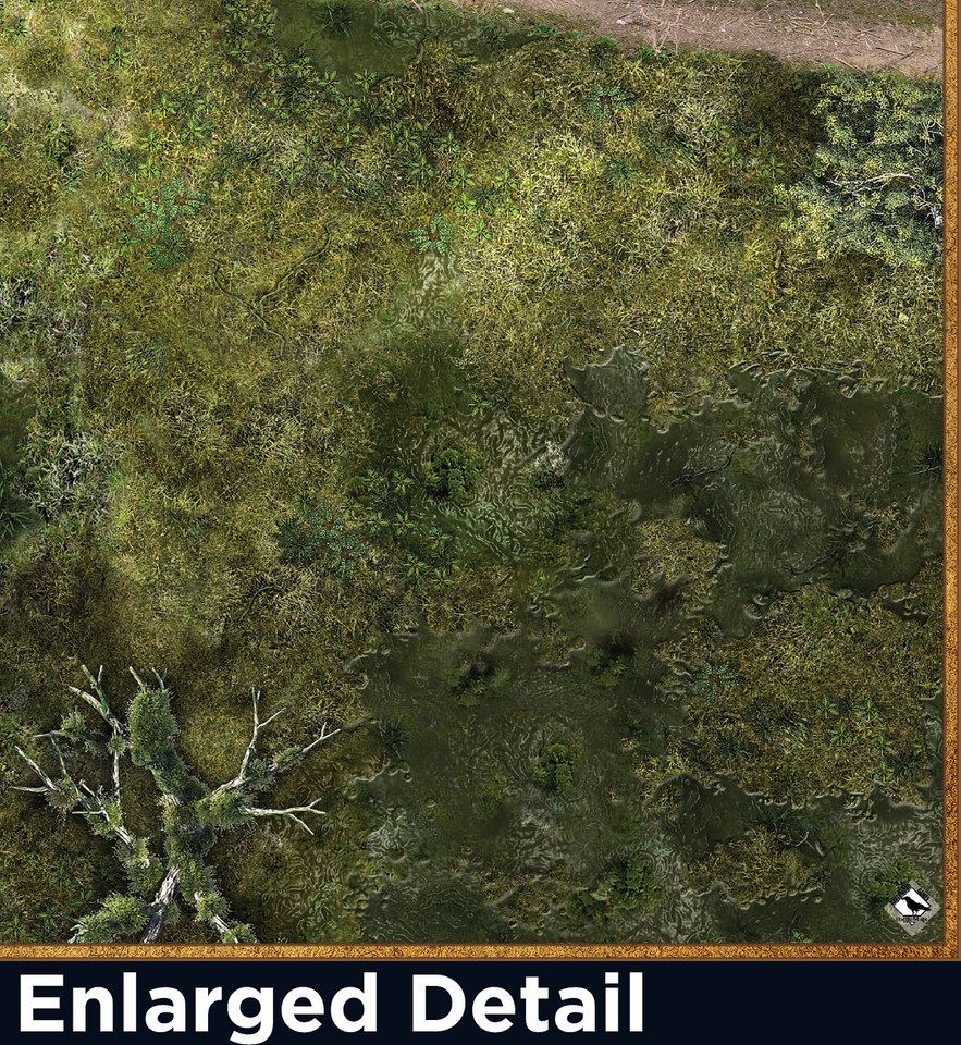 Swamp Road 36" x 36" Battle Mat For D&D, Pathfinder Miniature Tabletop ...