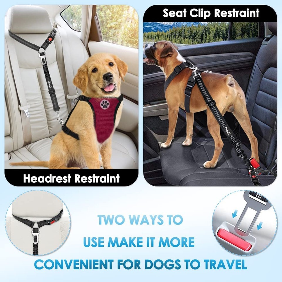 SlowTon Dog Seat Belt for Car, 2 Pack Dog Car Harness Seatbelt ...