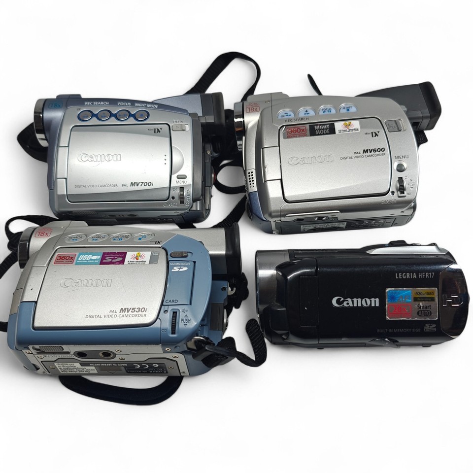 4x Canon SD/MiniDV Camcorders Job Lot - MV530i MV700i MV600 HF R17 | eBay
