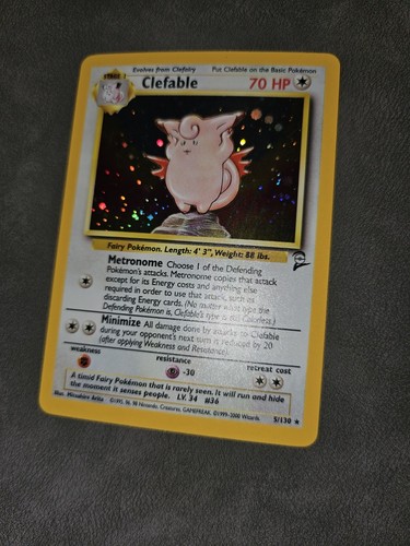 Pokémon TCG Clefable 5/130 Unlimited Holo Rare - WOTC Base Set 2 - NM ...