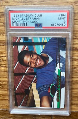 Michael Strahan 1993 Stadium Club Draft Pick Logo #384 Rookie Card PSA ...