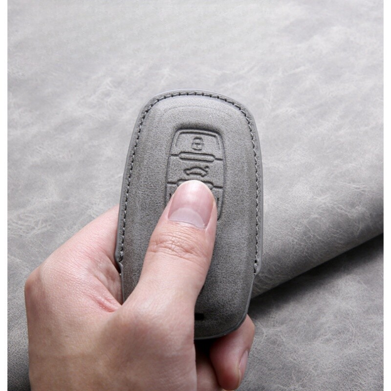 For VW Touareg 2011-2017 Genuine Leather Car Smart Key Fob Case Cover ...